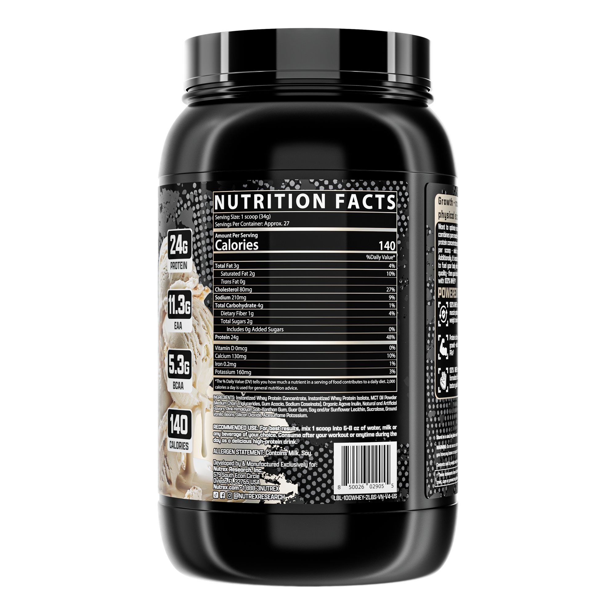 100% Whey - Premium Protein Powder to boost Muscle Growth & Recovery