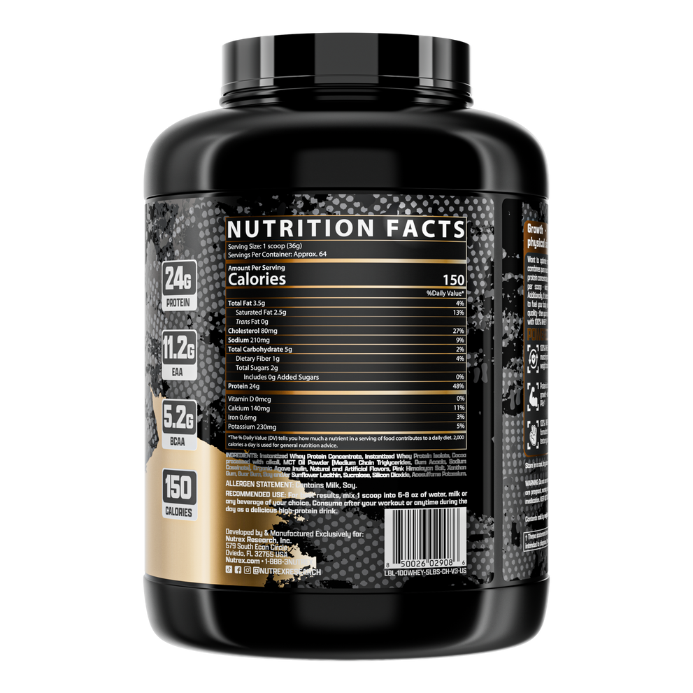 100% Premium Whey Protein Powder — Nutrex Research