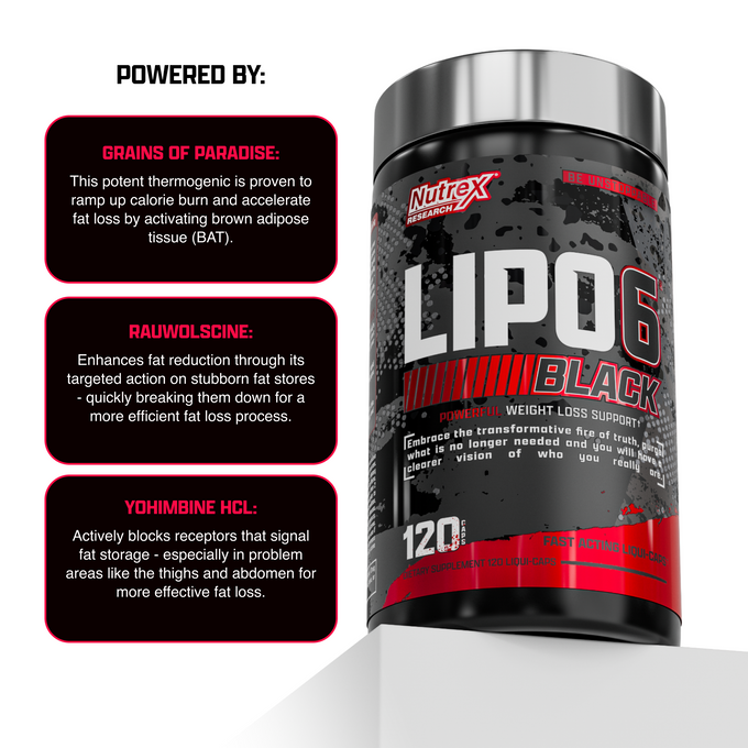 LIPO-6 BLACK – Powerful Fat Burner for Metabolism, Focus & Energy