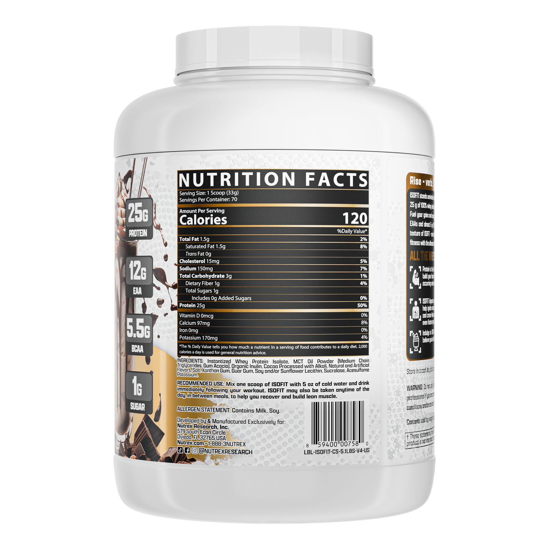 IsoFit 100% Whey Isolate Protein Powder for Pure Muscle Growth