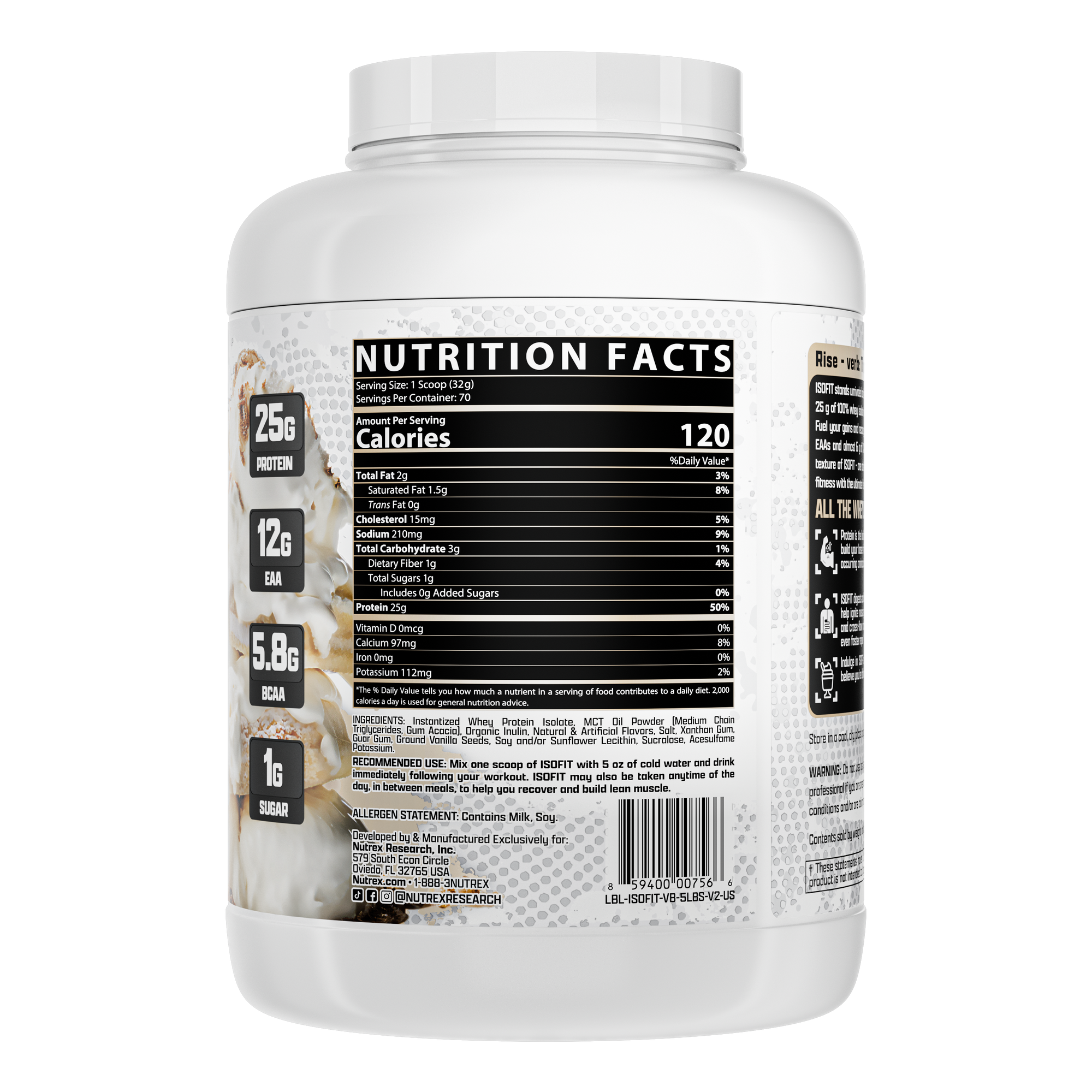 IsoFit 100% Whey Isolate Protein Powder for Pure Muscle Growth