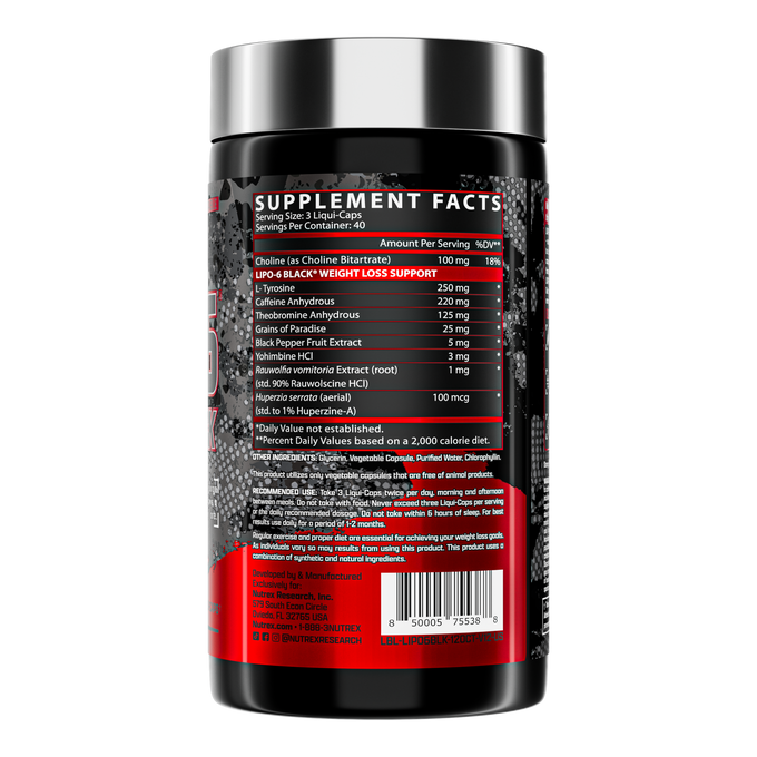 LIPO-6 BLACK – Powerful Fat Burner for Metabolism, Focus & Energy