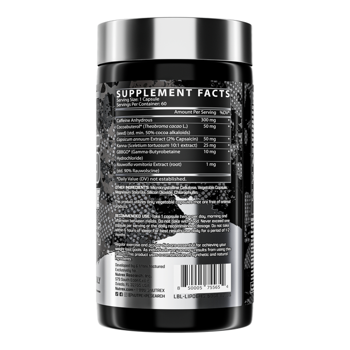 Lipo-6 Hardcore Maximum Fat Burner — Nutrex Research