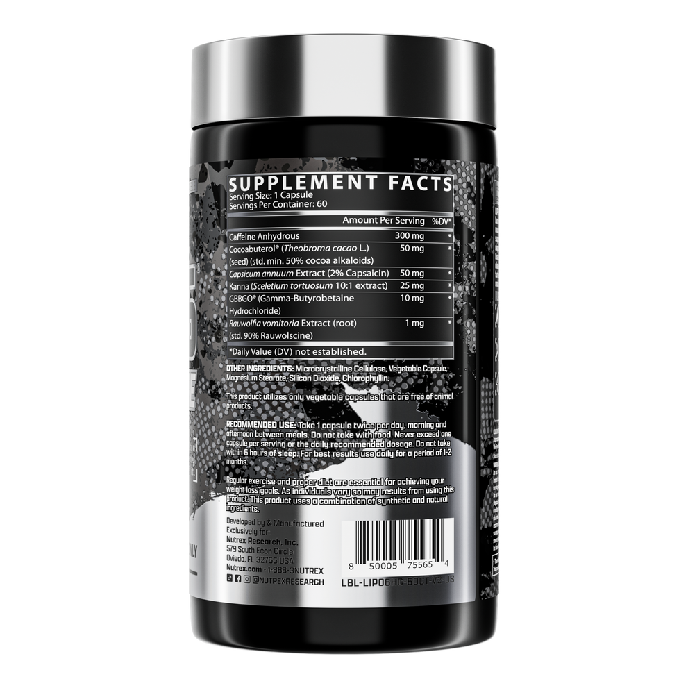 Lipo-6 Hardcore Maximum Fat Burner — Nutrex Research
